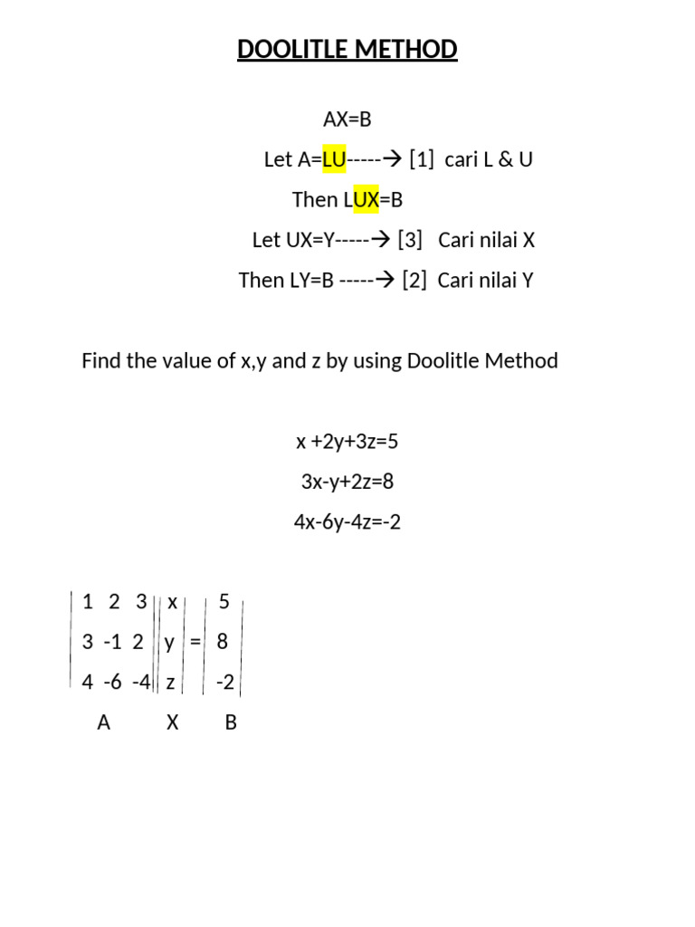 Doolitle Method | PDF