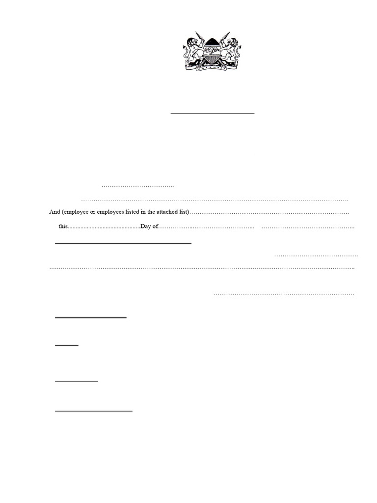 Kenya Govt Contract (MOL) Q | PDF | Employment | Wage