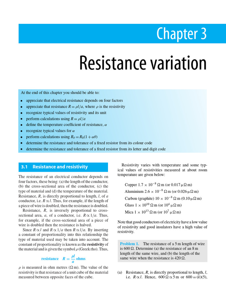 LESSON 2 Part 1 | PDF | Electrical Resistance And Conductance | Electrical Resistivity And ...