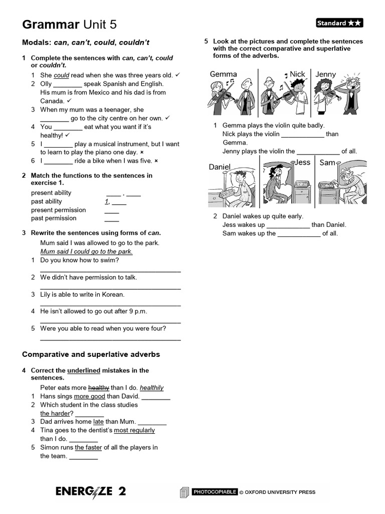 Energize2 - G&V - Unit 5 - STANDARD | PDF | Linguistic Typology | Linguistics