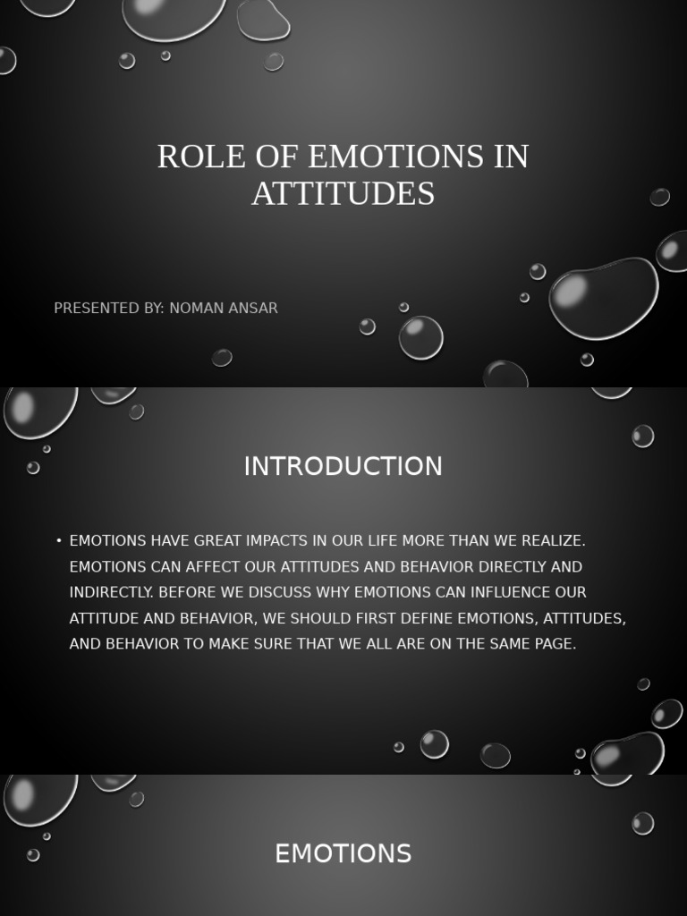 Role of Emotions in Attitudes | PDF | Attitude (Psychology) | Emotions