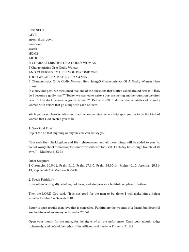 God' Purpose For Women | PDF | Book Of Proverbs | Religious Belief And Doctrine