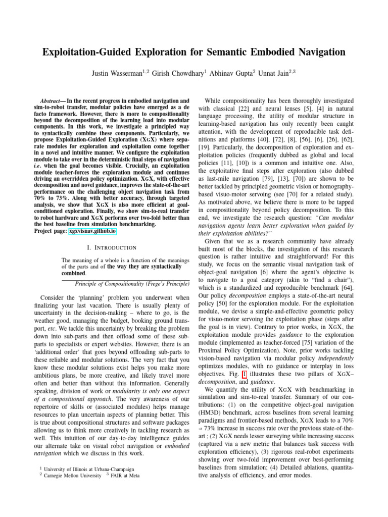 Exploitation-Guided Exploration For Semantic Embodied Navigation | PDF | Simulation | Image ...