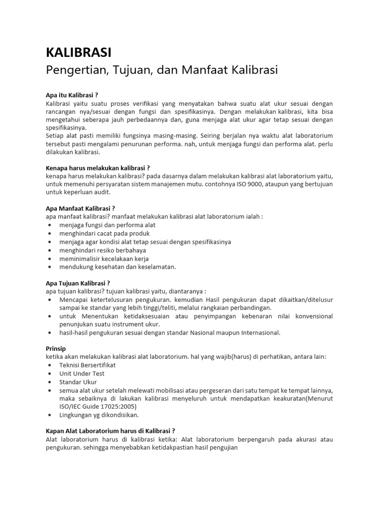 Materi Kalibrasi | PDF