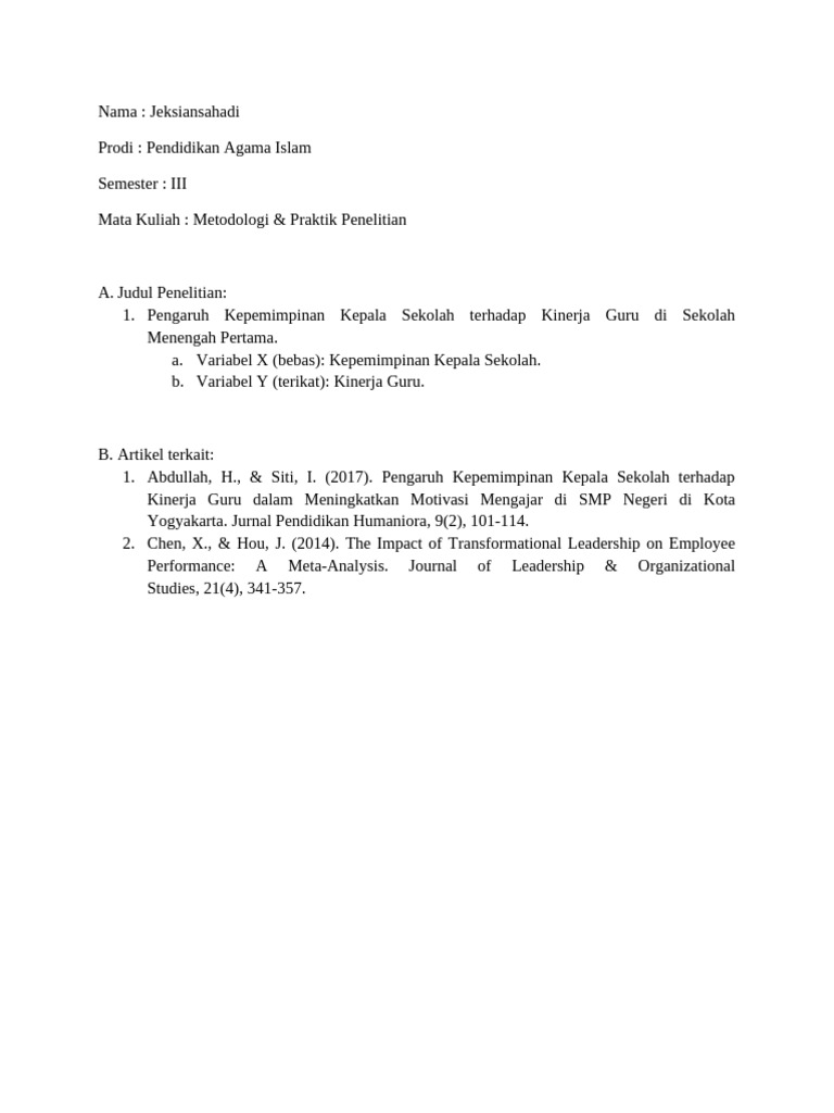 Tugas Metodologi Dan Praktik Penelitian | PDF | Karier & Perkembangan