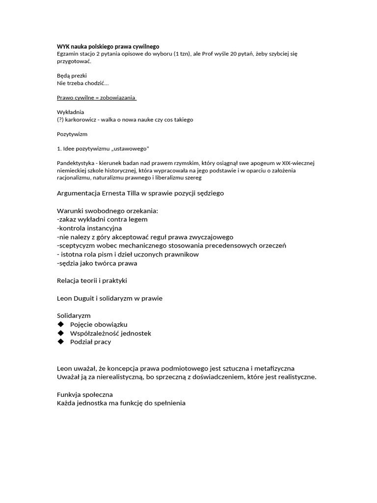 WYK Nauka Polskiego Prawa Cywilnego 9.10 | PDF