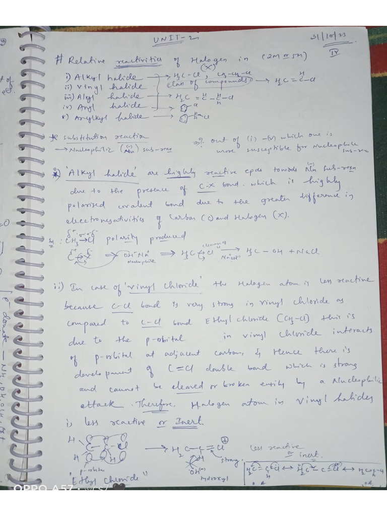 Alkyl Halides and Aryl Halides (Organic BSC 3Rd Sem) | PDF