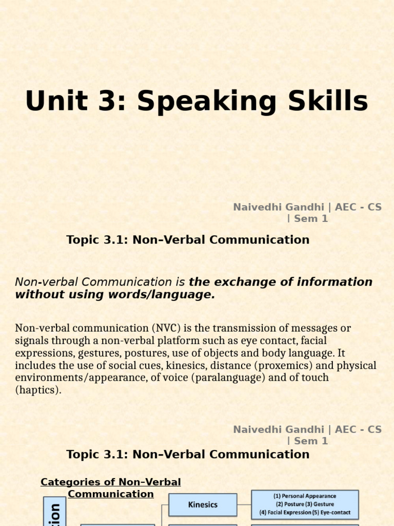 Non-Verbal Communication Basics | PDF | Communication | Nonverbal ...
