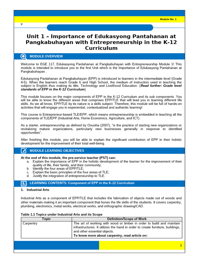 Ege-117-Epp SG1 | PDF | Entrepreneurship | Home Economics