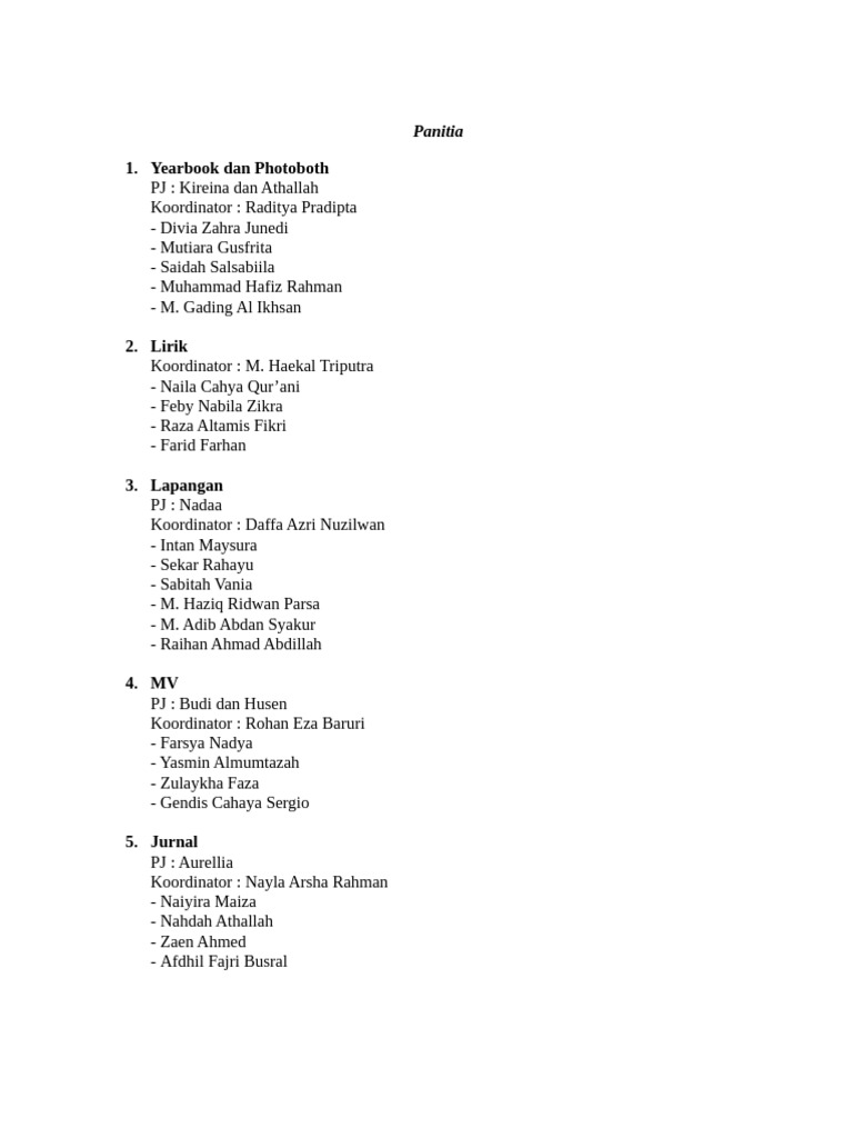 Panitia | PDF