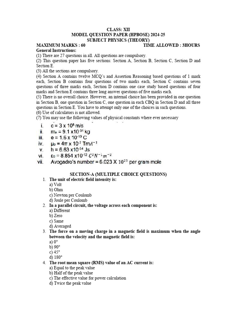 MQP 12 Phy 05 10 2024 | PDF | Inductor | Resonance