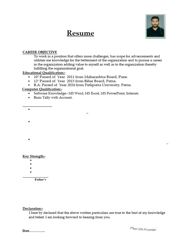 Prasad Manish Kumar New Resume | PDF | Career & Growth