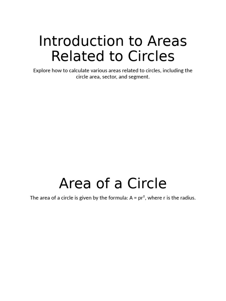 Introduction To Areas Related To Circles | PDF