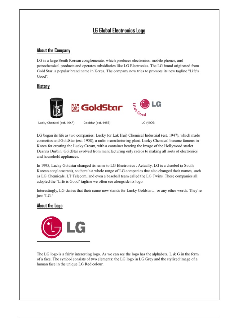 LG Company Logo History | PDF