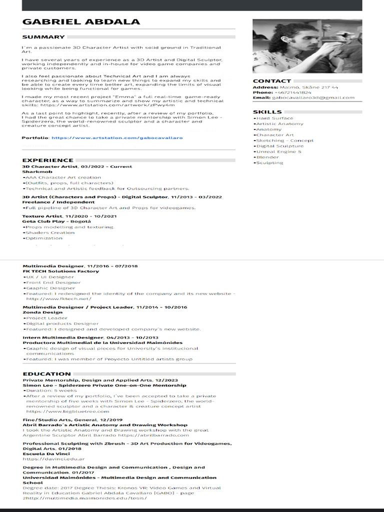 Resume Gabriel Abdala | PDF