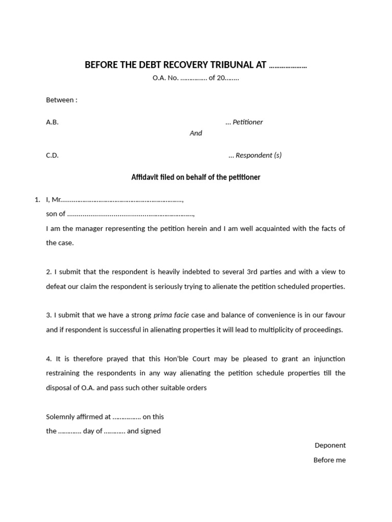 Affidavit Filed On Behalf of The petitioner-Affidavits-Affidavits Under Companies Act and Rules ...