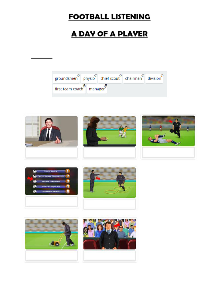 Football Listening Activities for Players | PDF | Language Arts ...