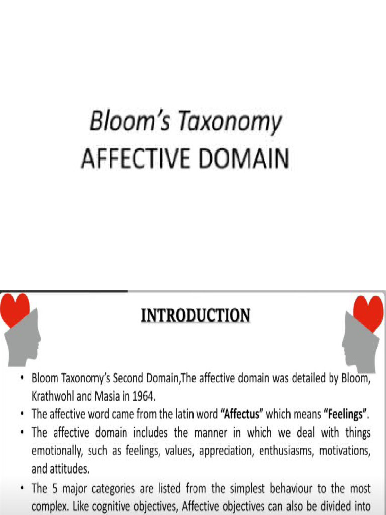 Affective Domain of Bloom Taxonomy | PDF