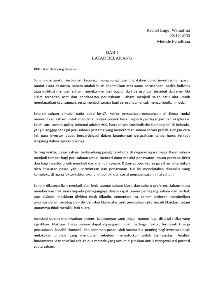 Rachel Engel Wamafma (22121060) Metode Penelitian | PDF | Ilmu Sosial