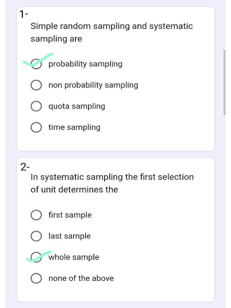 Statistics MCQ 'S From The Topic, Types of Sampling | PDF