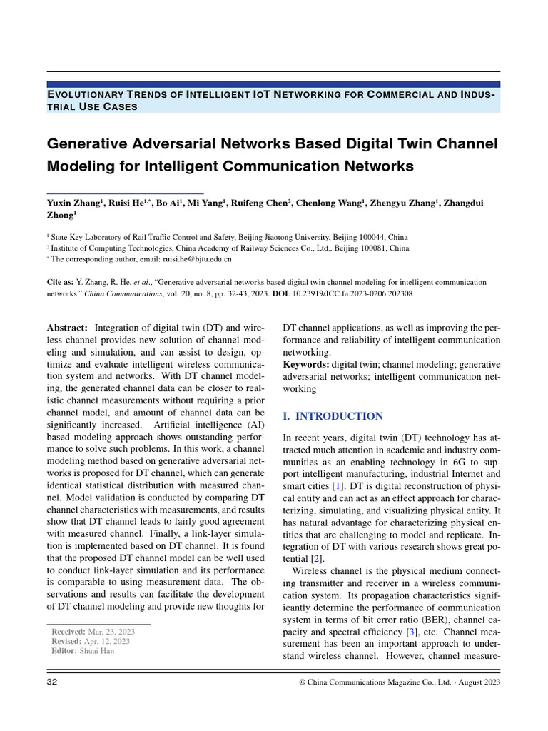 Generative - Adversarial - Networks - Based - Digital - Twin - Channel - Modeling - For ...