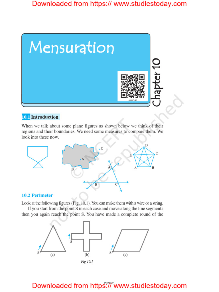 Class 6 Mensuration: Perimeter Basics | PDF | Area | Length