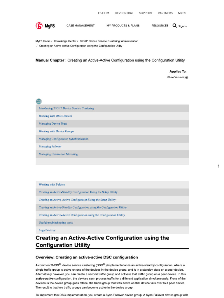 BIG IP Creating An Active-Active Configuration | PDF