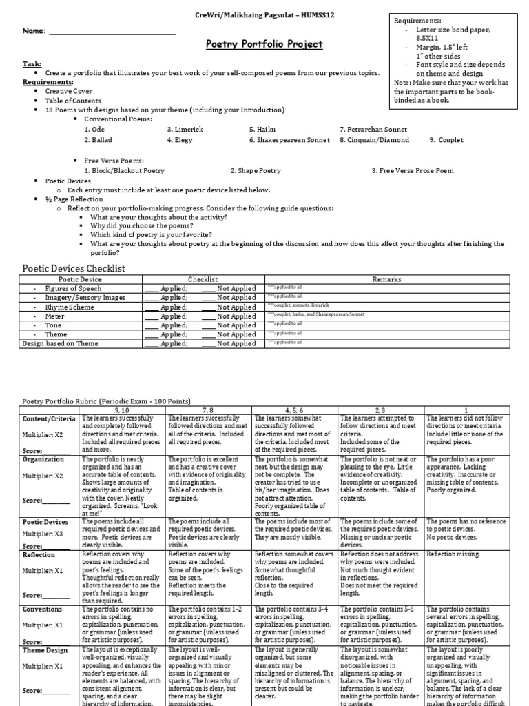 Poetry Portfolio | PDF | Poetry | Poetics