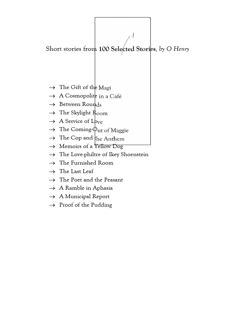 O. Henry Short Stories Collection | PDF