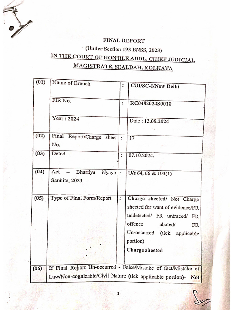 CBI Charge Sheet | PDF