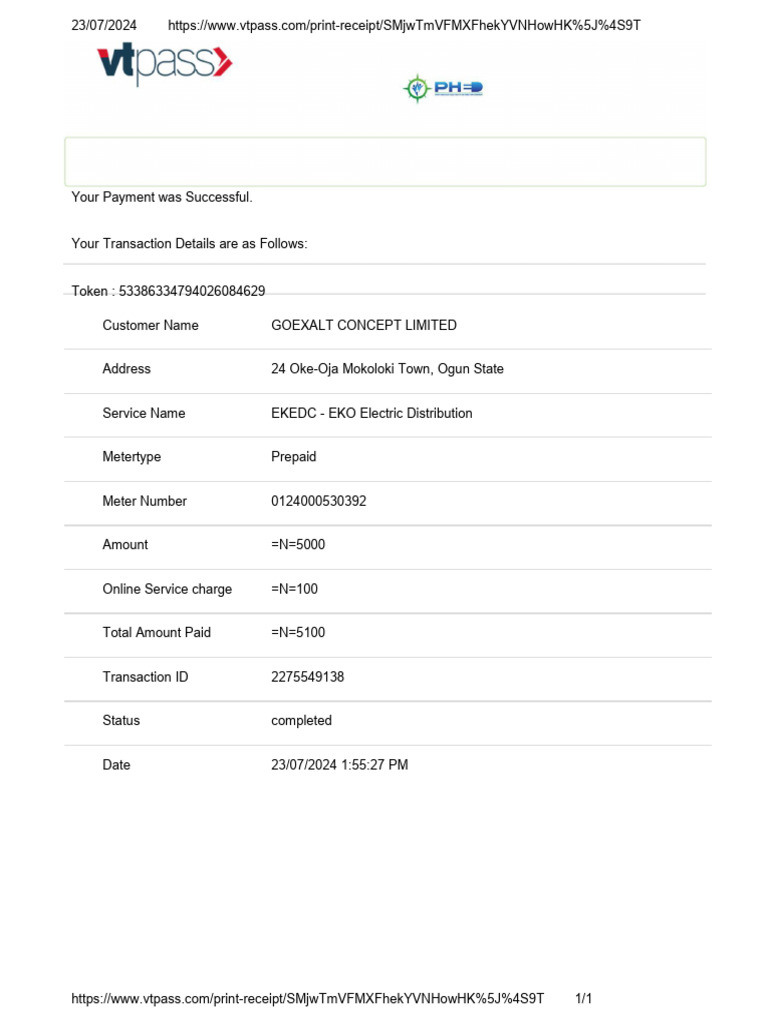 PHED Receipt | PDF | Technology & Engineering