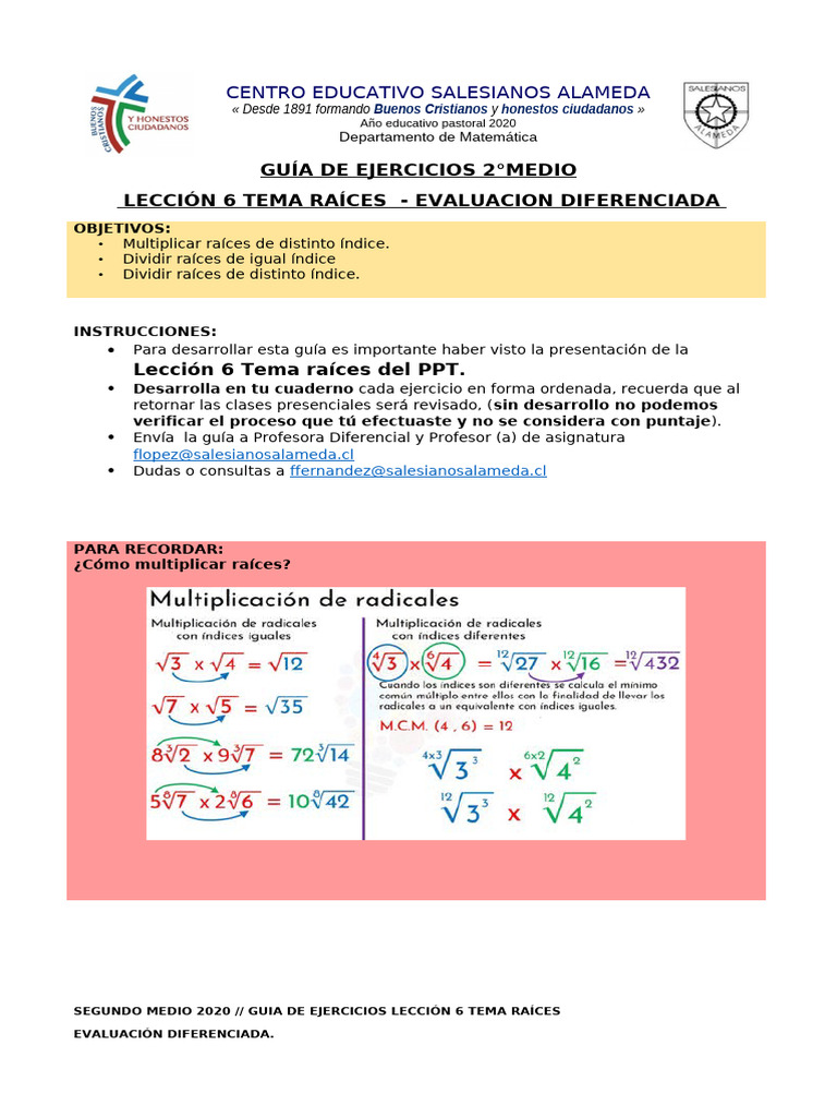 GUIA 6, 2B TP ADAPTADA | PDF | Multiplicación | Matemáticas