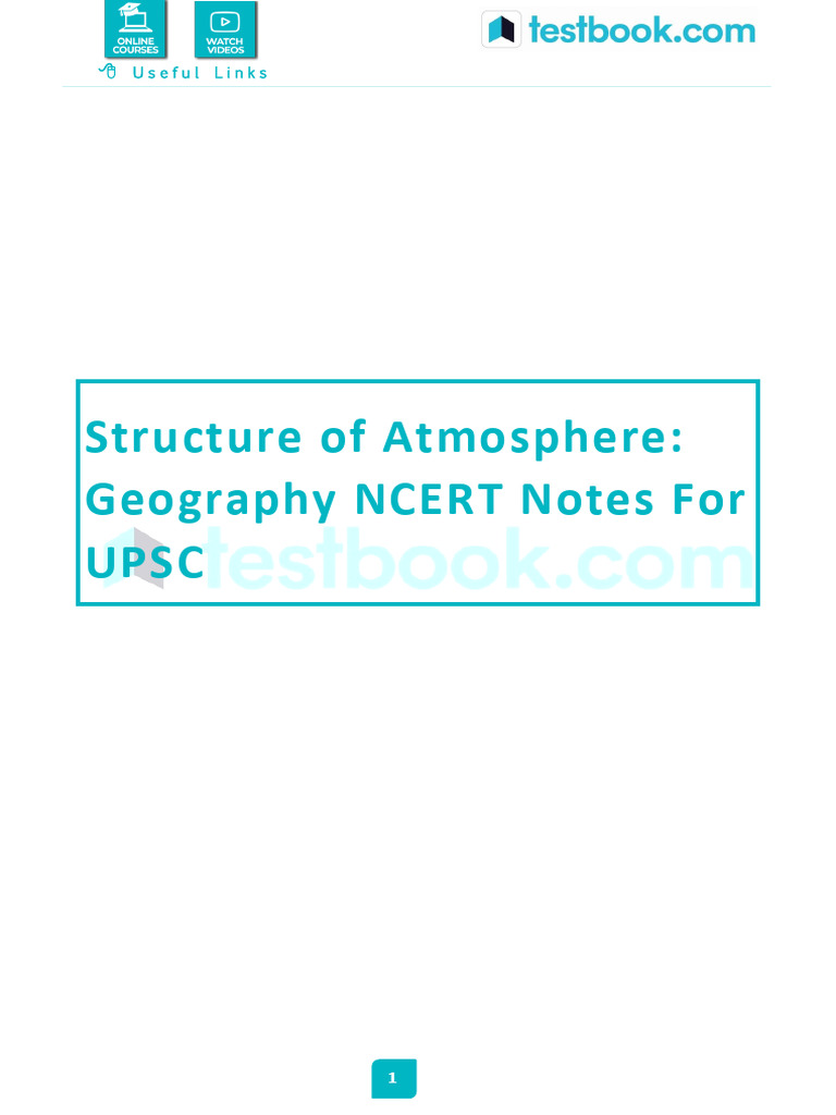 4 Structure of Atmosphere Geography Ncert Notes For Upsc 261973a9 | PDF ...