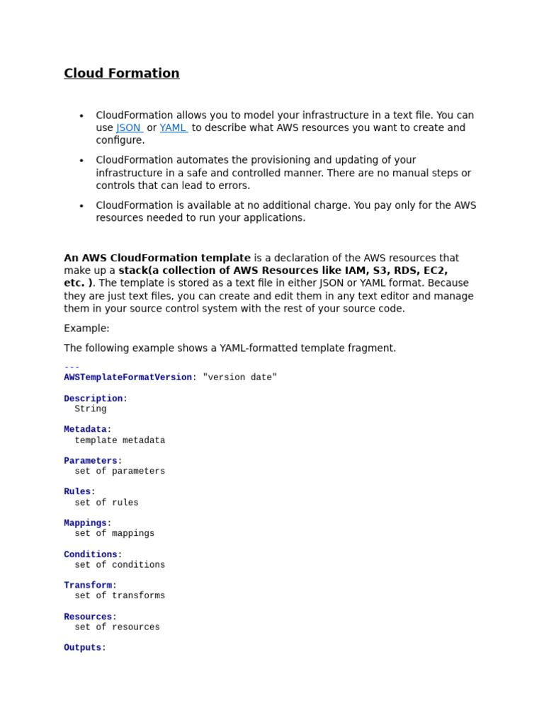 Cloud Formation Workshop | PDF | Parameter (Computer Programming) | Information Technology