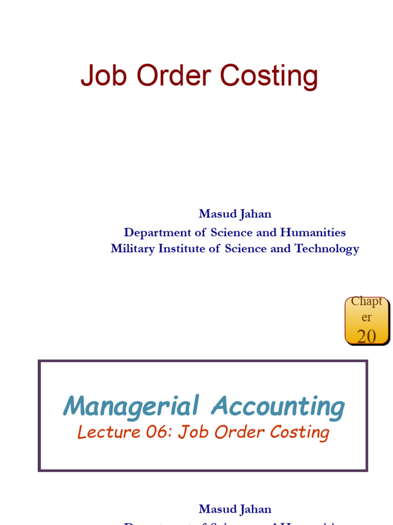 Understanding Job Order Costing Basics | PDF | Cost Accounting ...