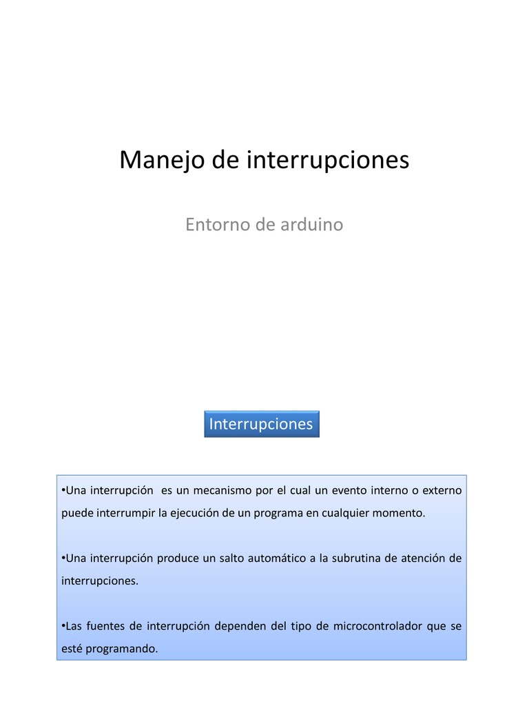 Manejo de Interrupciones | PDF | Microcontrolador | Arduino