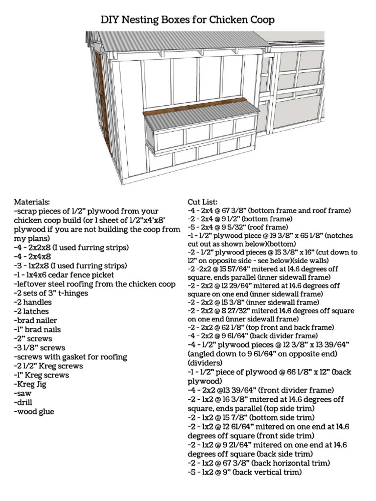 DIY Nesting Boxes For Chicken Coop | PDF