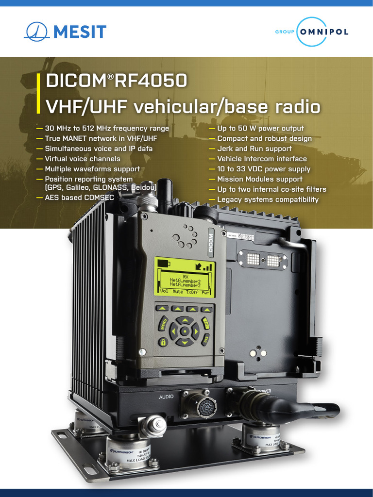 551 - DICOM - RF4050 - VHF - UHF Vehicular Radio - EN | PDF | Radio | Very High Frequency