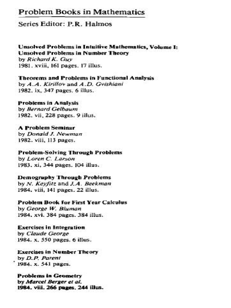 (Problem Books in Mathematics) D.P. Parent - Exercises in Number Theory ...