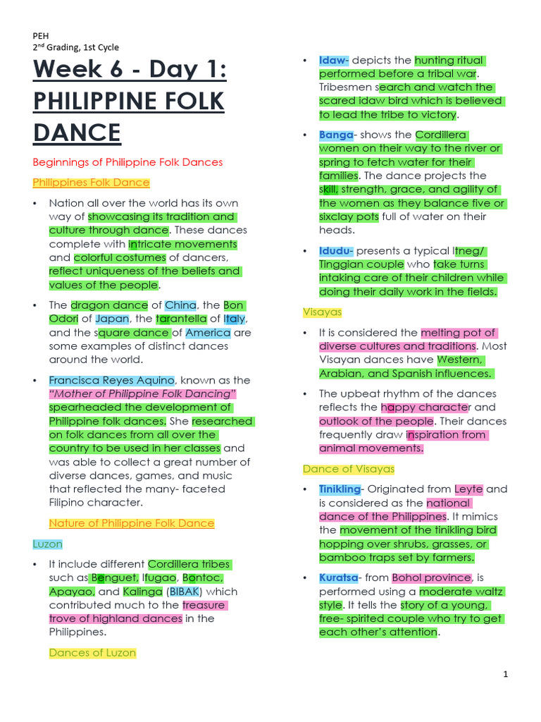 Week 6 - Day 1: Philippine Folk Dance | PDF | Cebu | Foot