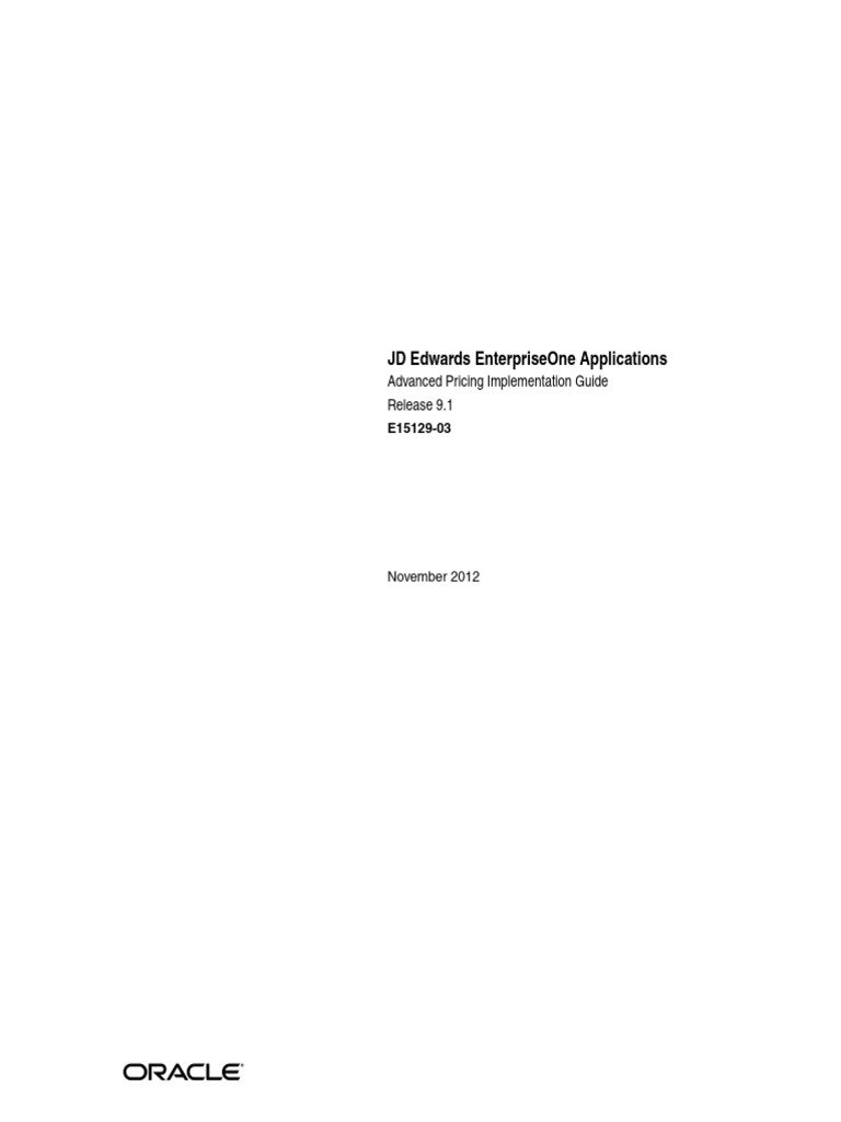 Jde - 910 - Advanced - Pricing Implementations | PDF | Pricing | Software