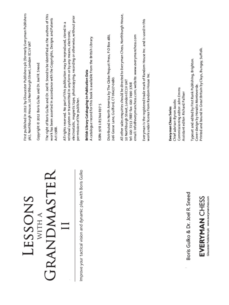 (Boris Gulko) Lessons With A Grandmaster 2 | PDF