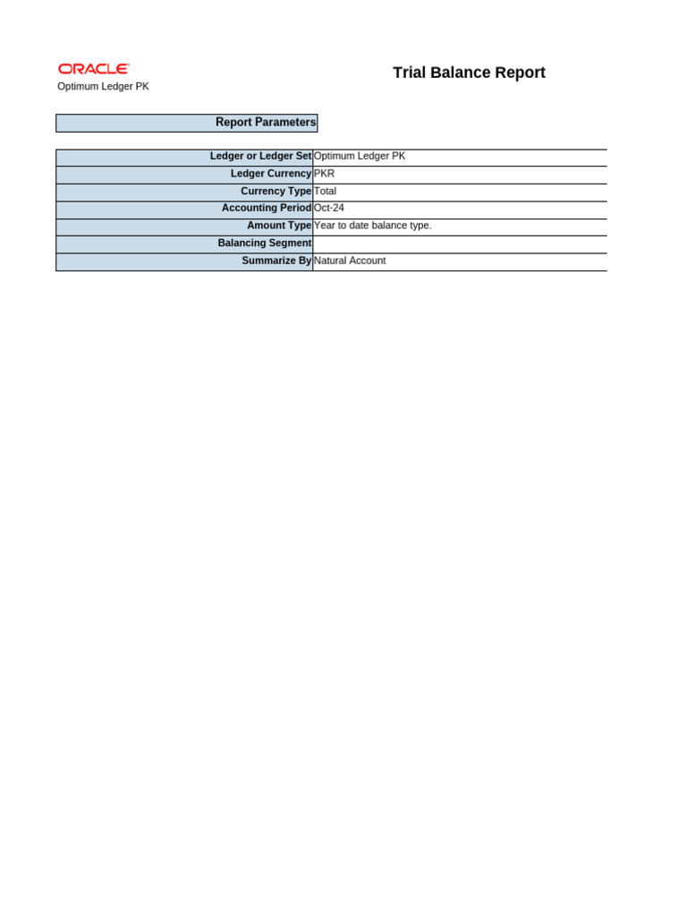 Trial Balance Report for Optimum Vision | PDF | Taxes | Economies