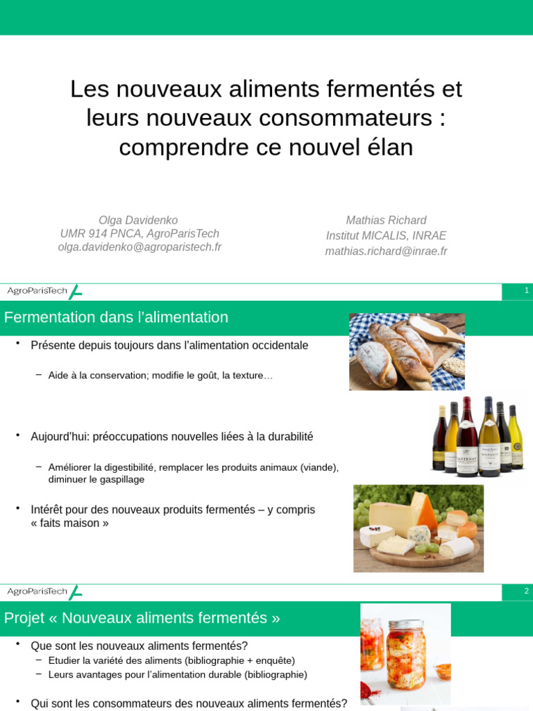 Nouveaux aliments fermentés et consommateurs | PDF | Bien-être