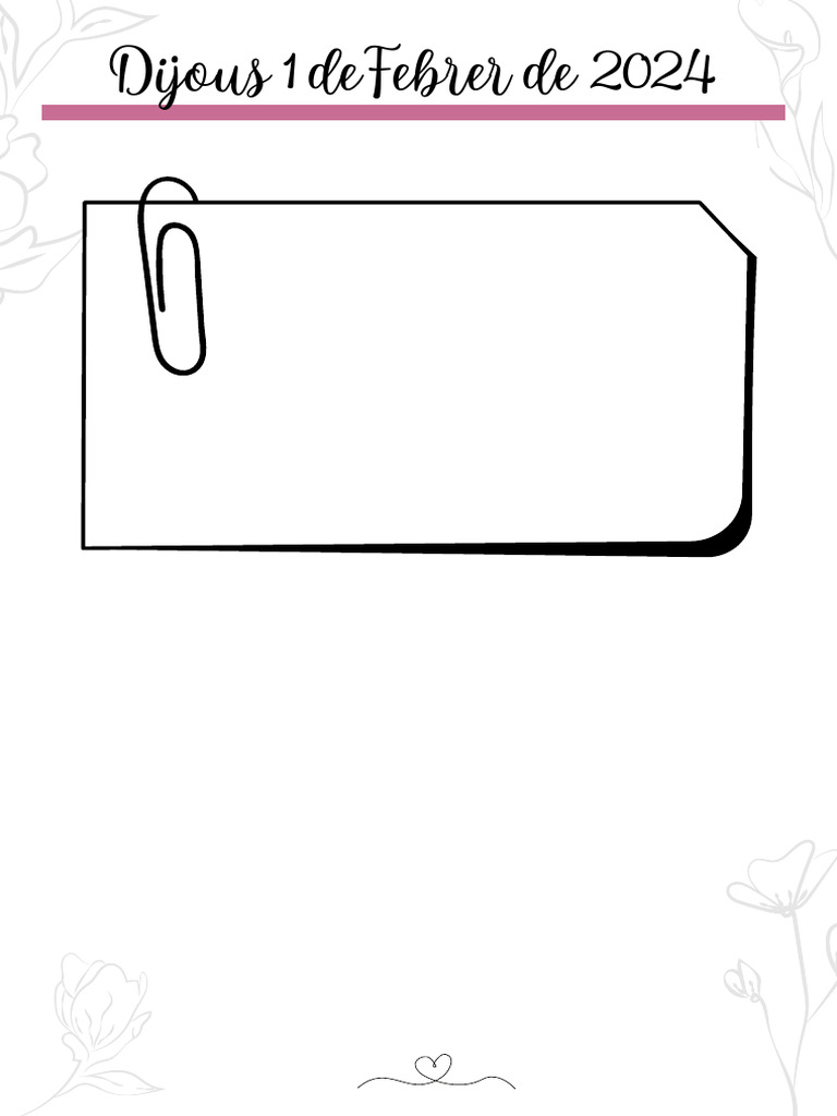 A4 Agenda Diaria Organizativa Rosa y Blanco Sencillo | PDF