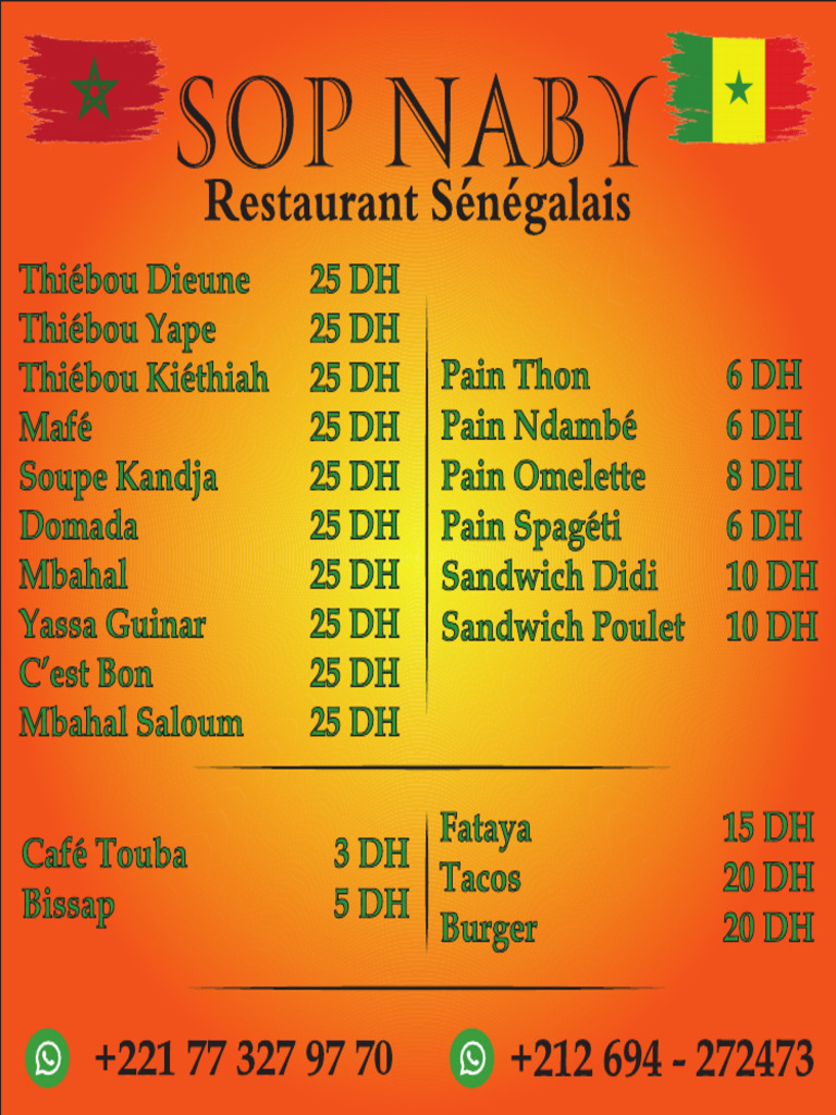 Menu Sop Naby | PDF