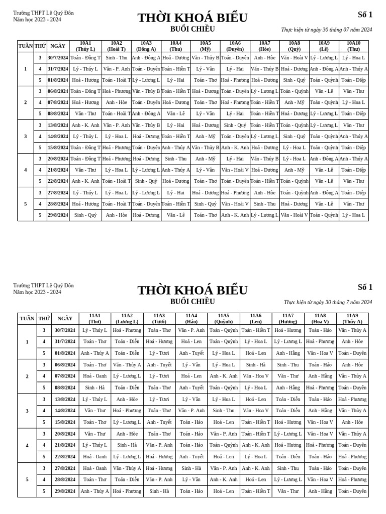 TKB Chieu HS He | PDF