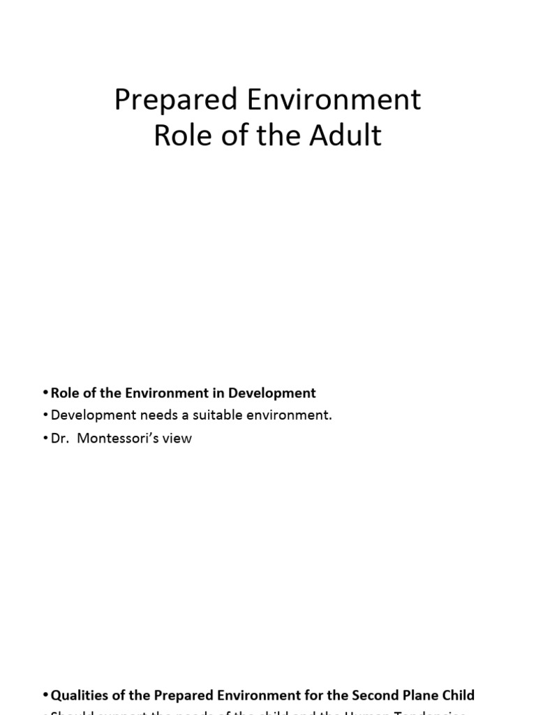 Prepared Environment Role of the Adult | PDF Prepared Environment Role of the Adult | PDF
