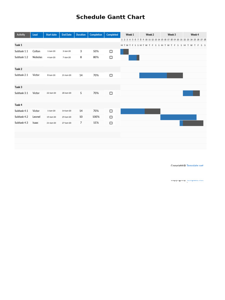 Basic Schedule Gantt Chart | PDF