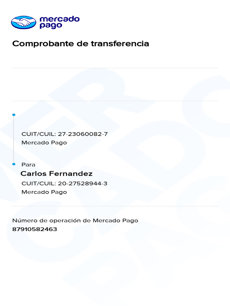 Mercadopago Comprobante 87910582463 | PDF | Finanzas y dinero